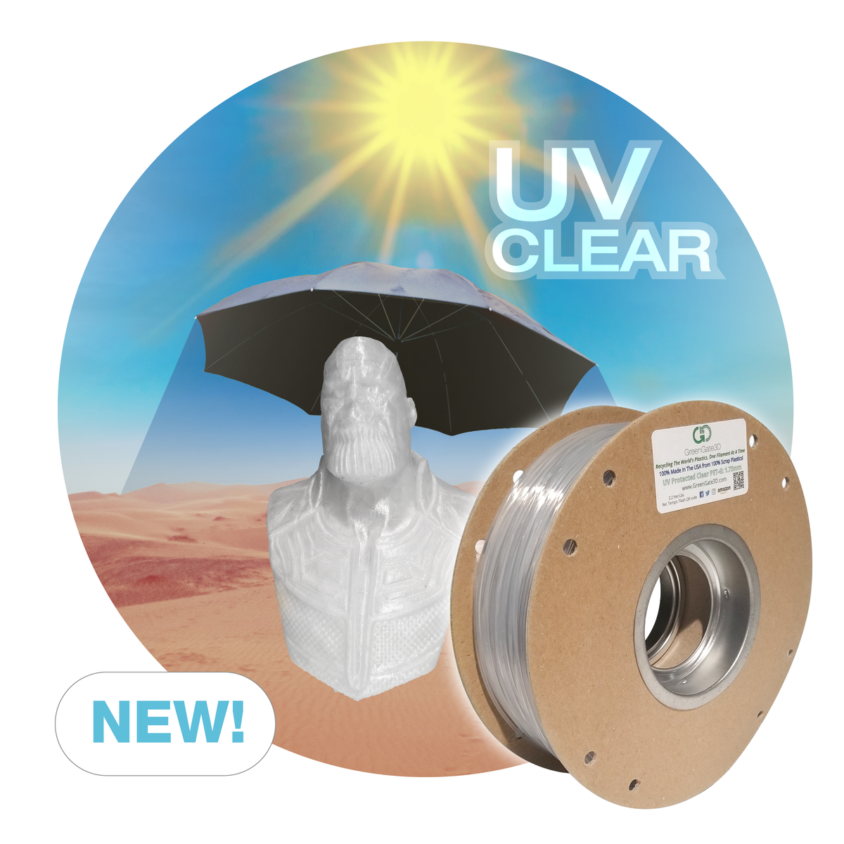 Clear w/UV Additive: Recycled PET-G – GreenGate3D